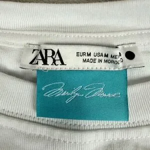Zara | Shirts | Zara X Marilyn Monroe Tshirt Mens M White Ballerina ...